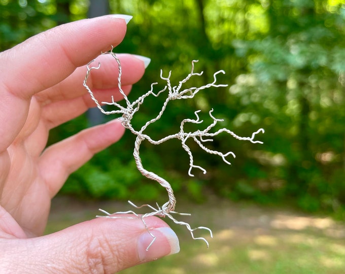 Wire Tree Sculpture, Wire Sculpture, Silver Wire Wrapped Tree Sculpture ...