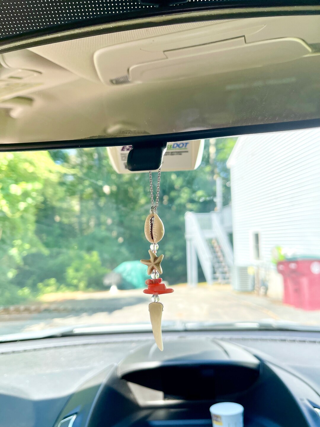 Cowrie Shell Starfish Rear View Mirror Charm, Car Accessories, Rearview ...
