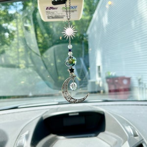 Moon and Star Sun Catcher, Rear View Mirror Accessories, Window ...
