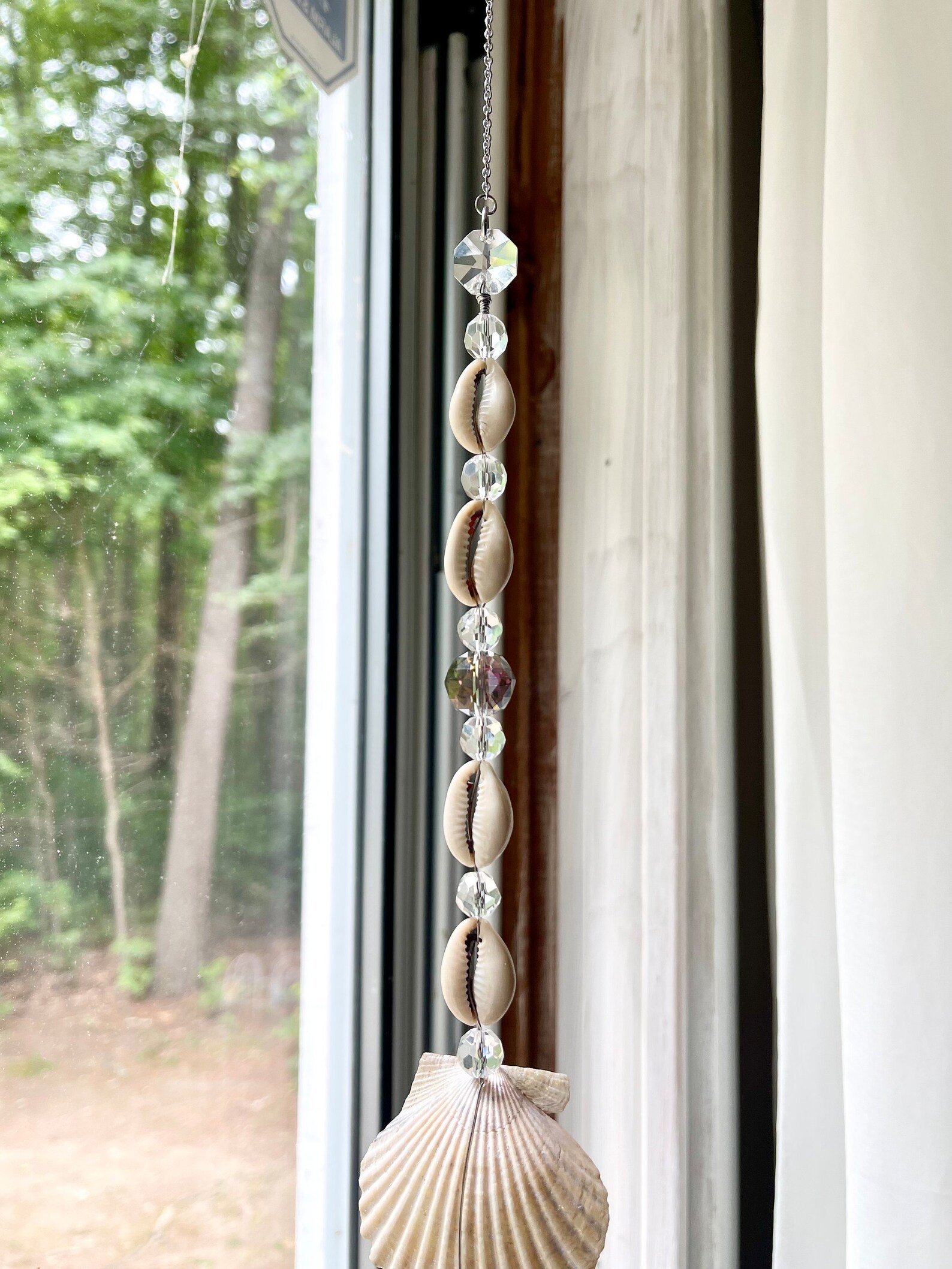 Seashell Suncatcher, Window Decoration, Coastal Suncatcher, Cowrie ...