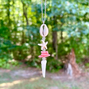 Cowrie Shell Starfish Rear View Mirror Charm, Car Accessories, Rearview ...