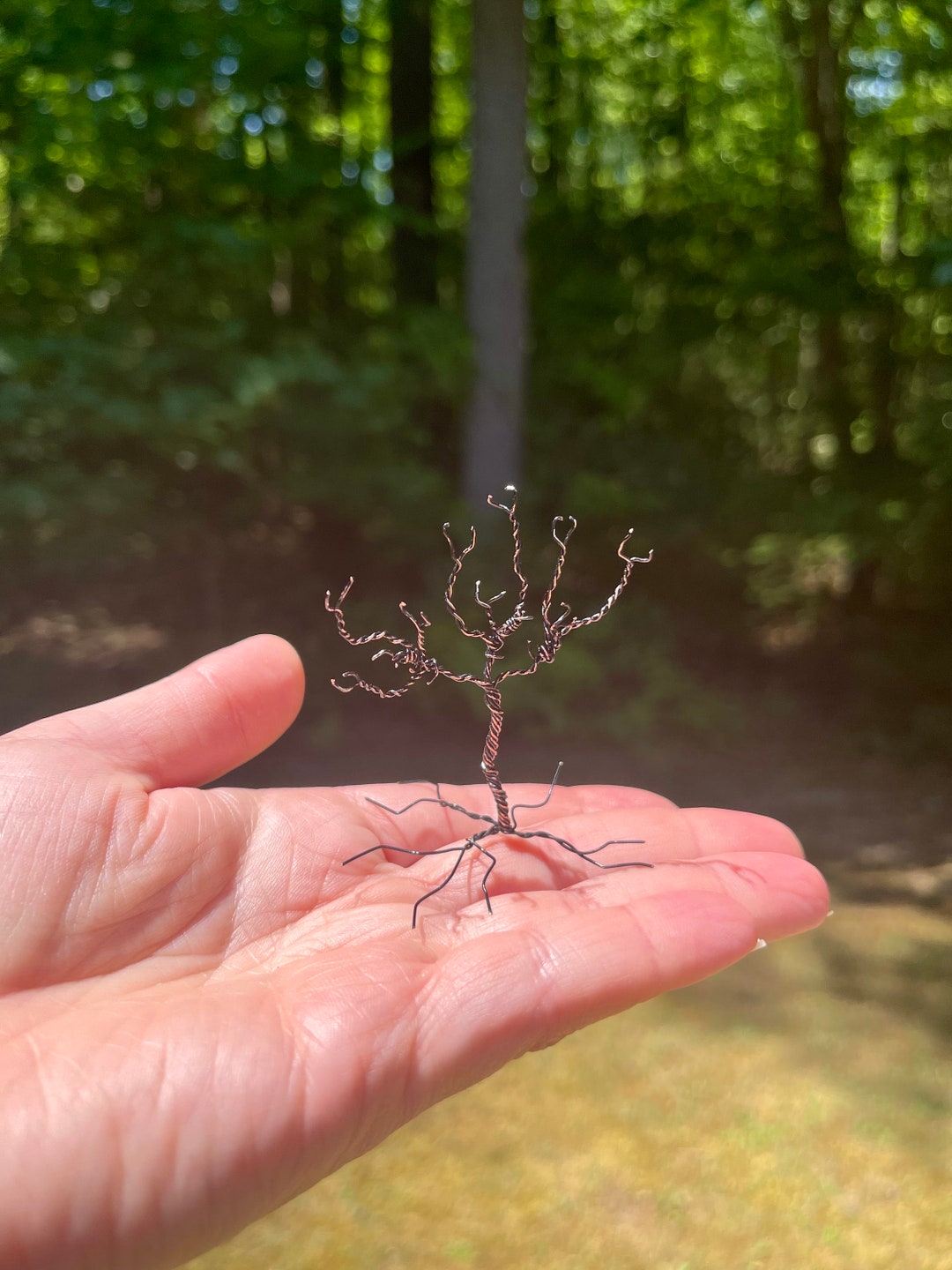 Wire Tree Sculpture, Wire Sculpture, Black Wire Wrapped Tree Sculpture ...