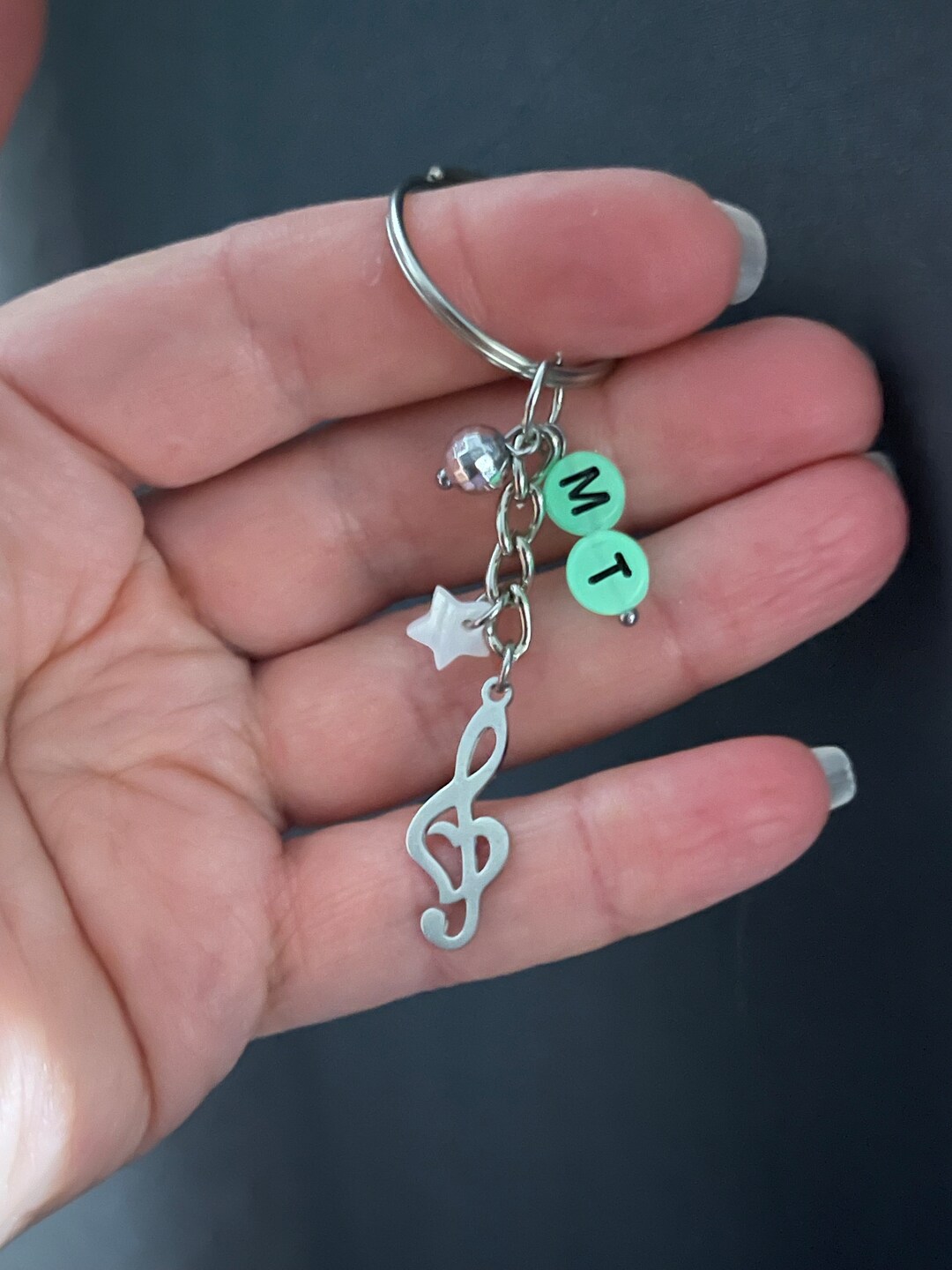 Musical Note Keychain, Treble Clef Keychain, Personalized Glow in Dark ...