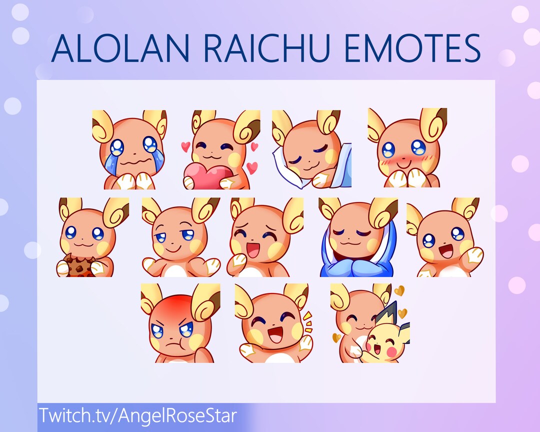 ALOLAN RAICHU EMOTES 12 Twitch , Discord. Youtube Cute Alolan Raichu ...