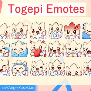 TOGEPI EMOTES 18 Twitch , Discord. Youtube Cute Togepi Emoji Emote ...