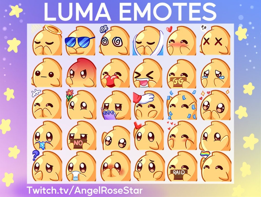 LUMA EMOTES 30 Twitch , Discord. Youtube Luma Emoji Emote Bundle - Etsy