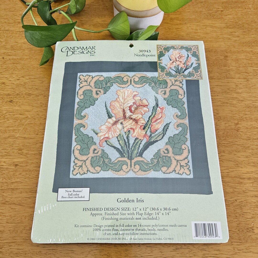 Candamar Needlepoint Floss Kit 'golden Iris' 2006 30943 - Etsy