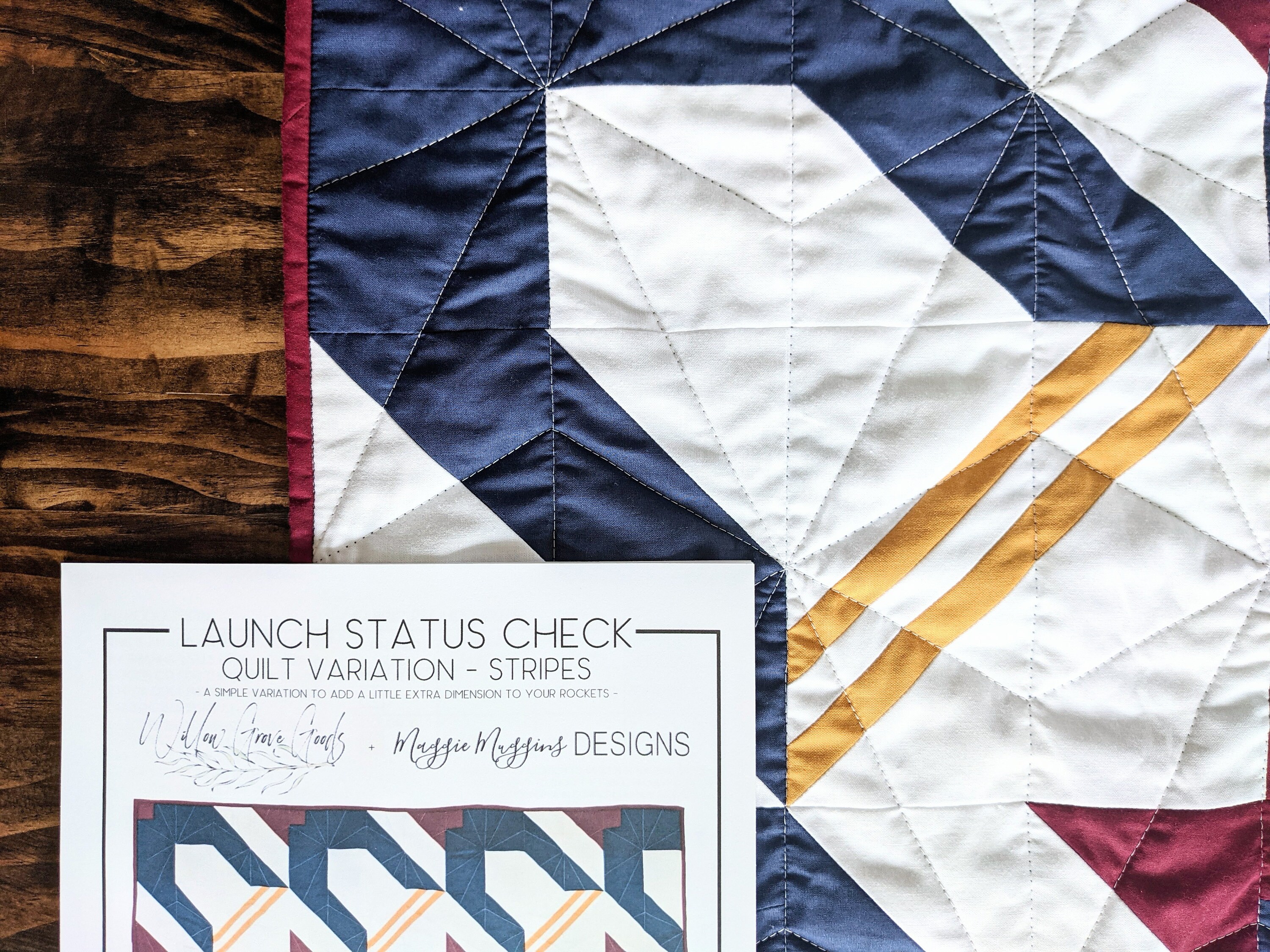 Launch Status Check Quilt Pattern Add-on 1/2 Stripes Variation Digital ...
