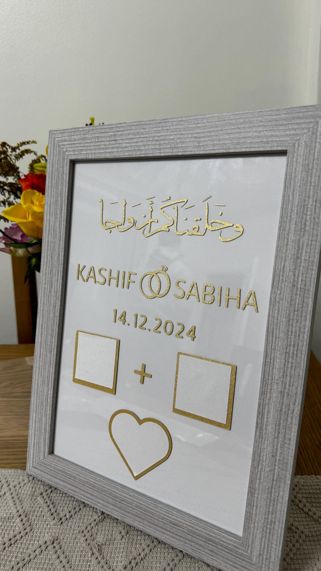 Personalized Nikah Fingerprint Frame: Islamic Wedding Contract Keepsake ...
