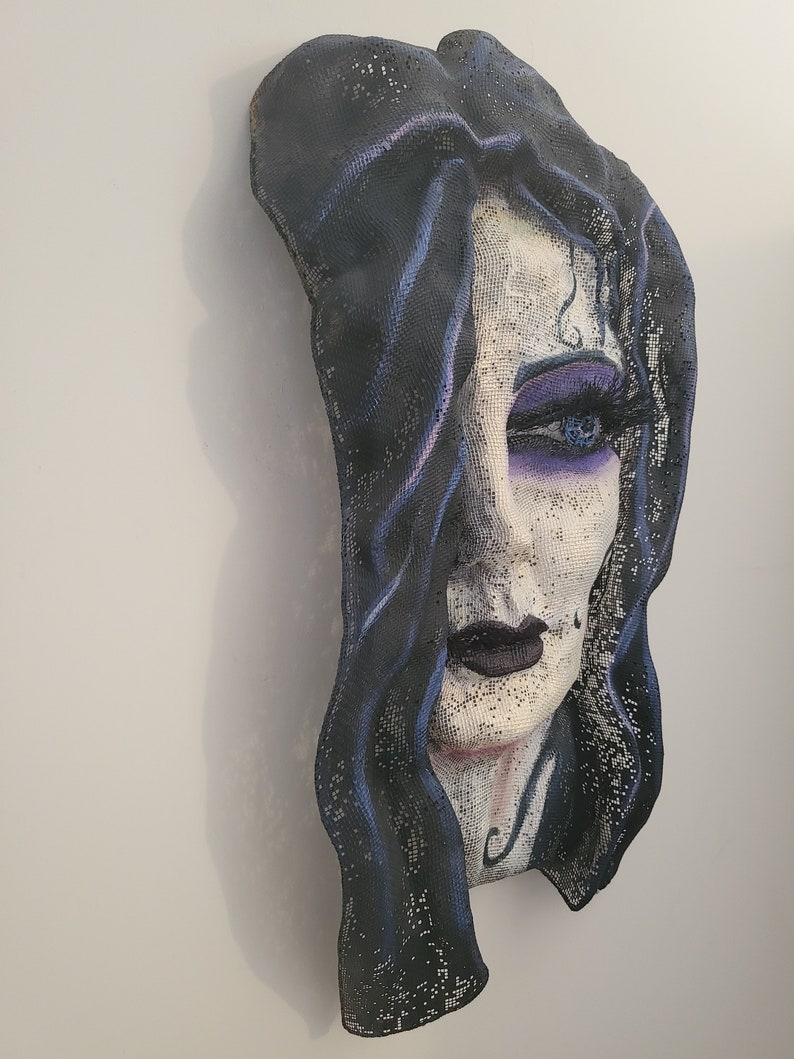 3D Wire Face Iron Mesh Sculpturewall Art lovely Mask art in - Etsy