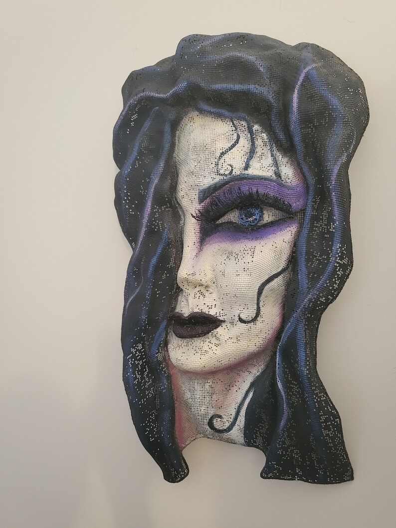 3D Wire Face Iron Mesh Sculpturewall Art lovely Mask art in - Etsy