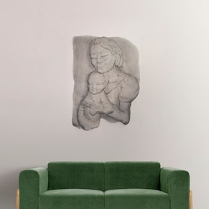 Statues Sculpture, 3D Wire Mom With Baby Sculpture Wire Art, Artistic ...