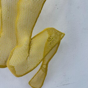 Yellow Wire Climber Man: 3D Iron Mesh Sculpture for Wall Art - Etsy