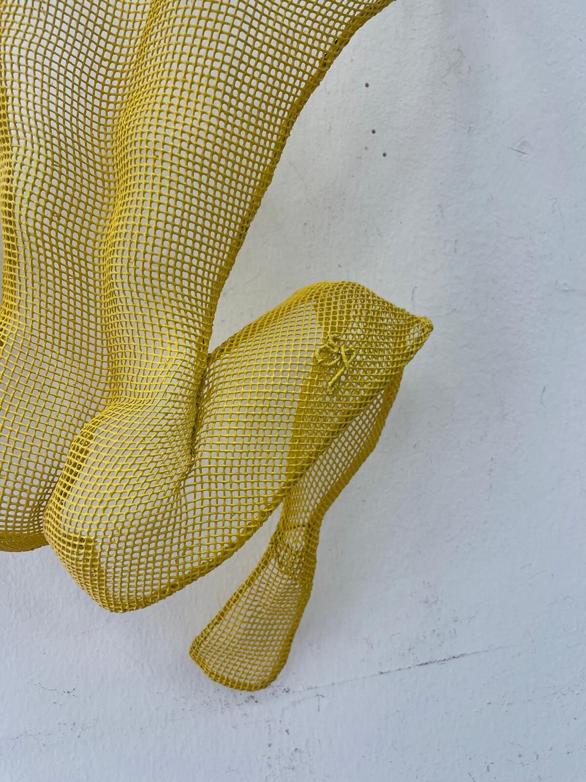 Yellow Wire Climber Man: 3D Iron Mesh Sculpture for Wall Art - Etsy Canada