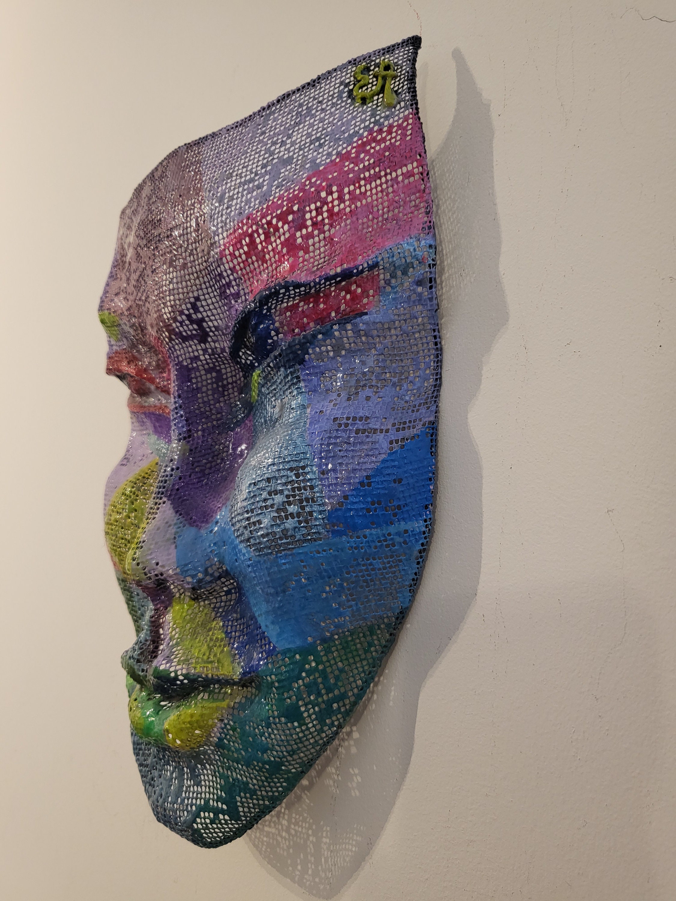 3D Wire Face Iron Mesh Sculpturewall Art lovely Mask art in - Etsy
