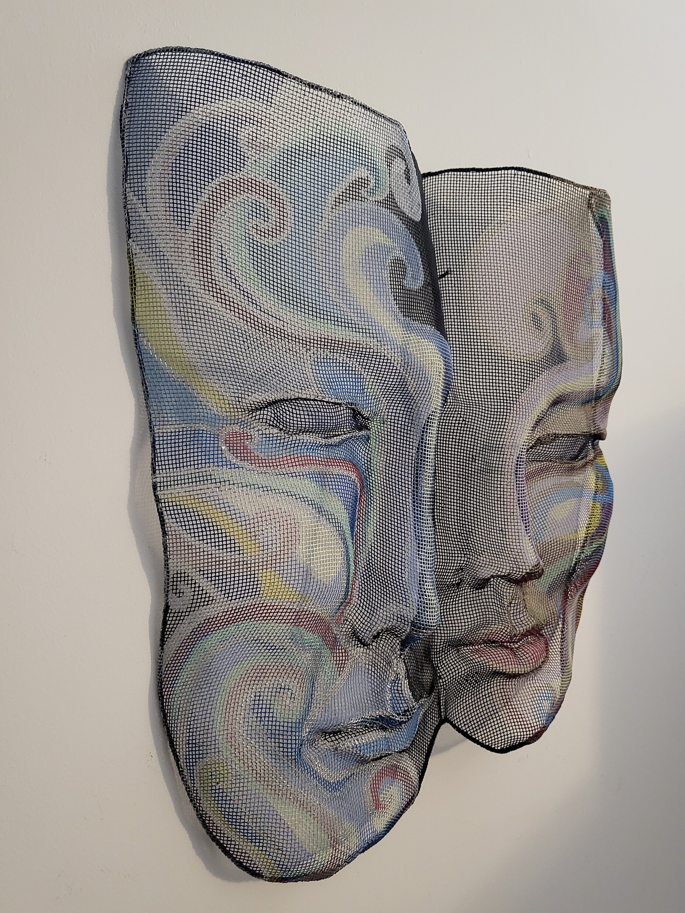 3D Wire Face Iron Mesh Sculpturewall Art lovely Mask art in - Etsy