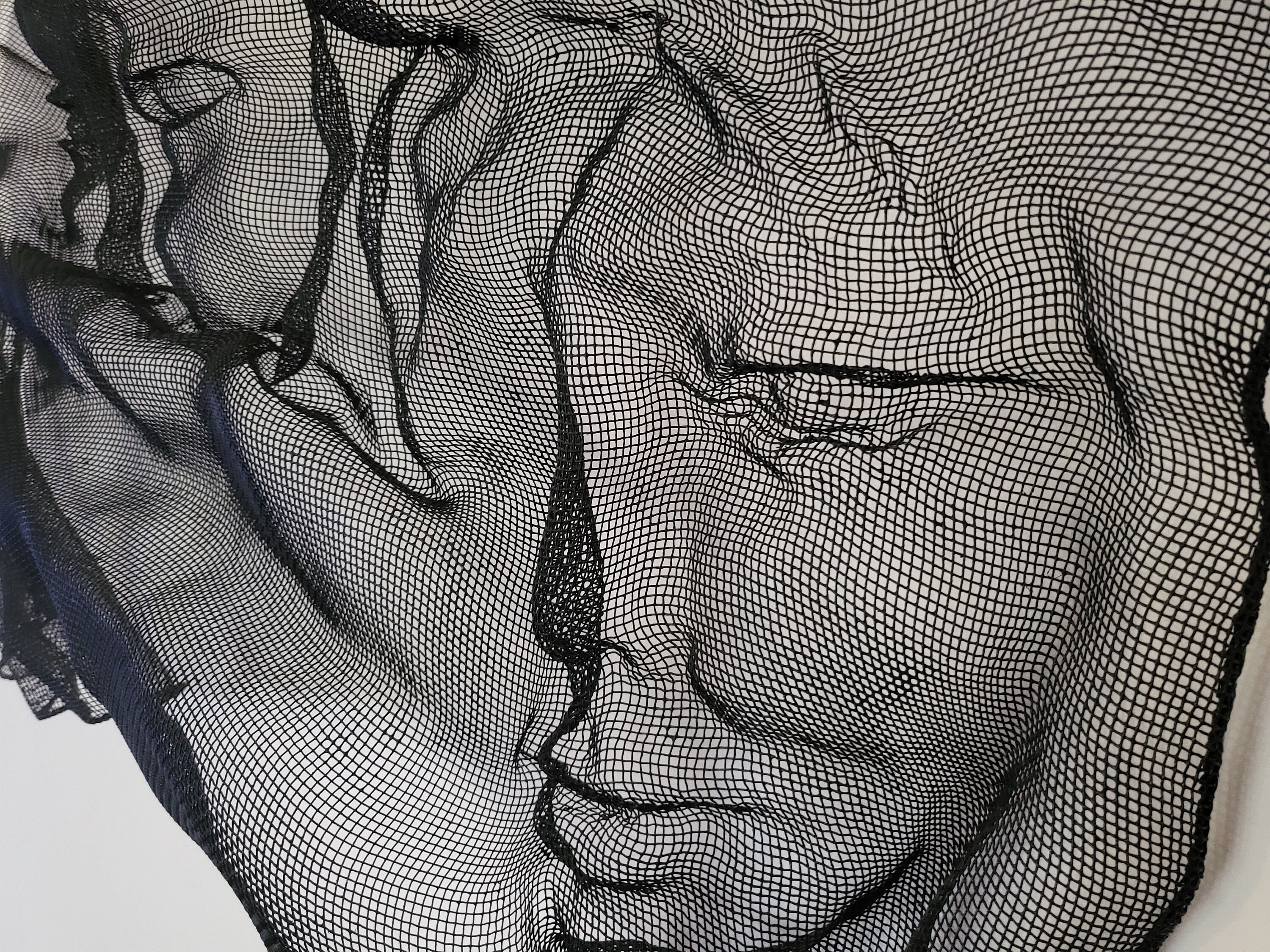 3D Wire Face Sculpture, Iron Mesh Wall Art, Lovely Metal Mask, Perfect ...