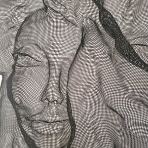 3D Wire Face Sculpture, Iron Mesh Wall Art, Lovely Metal Mask, Perfect ...