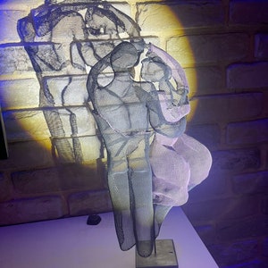 3D Wire Mesh Couples Dancing Sculpture, Silhouette Metal Art, Figure ...