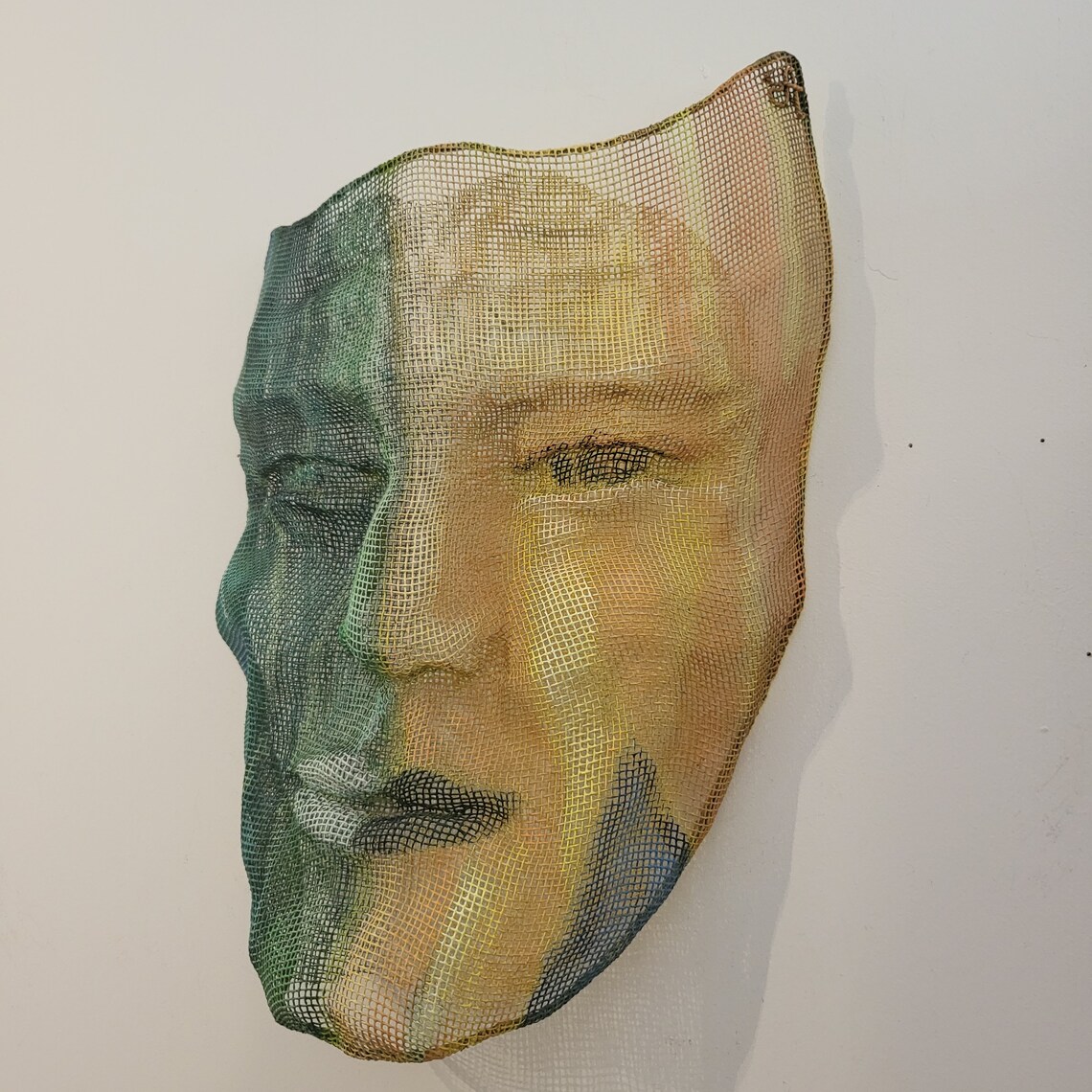 3D Wire Face Iron Mesh Sculpturewall Art lovely Mask art in - Etsy