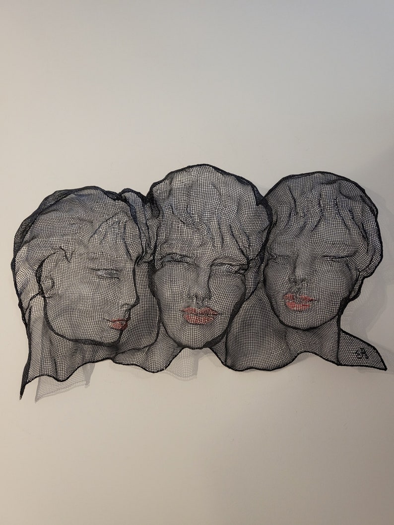 3D Wire Face Iron Mesh Sculpturewall Art lovely Mask art in - Etsy