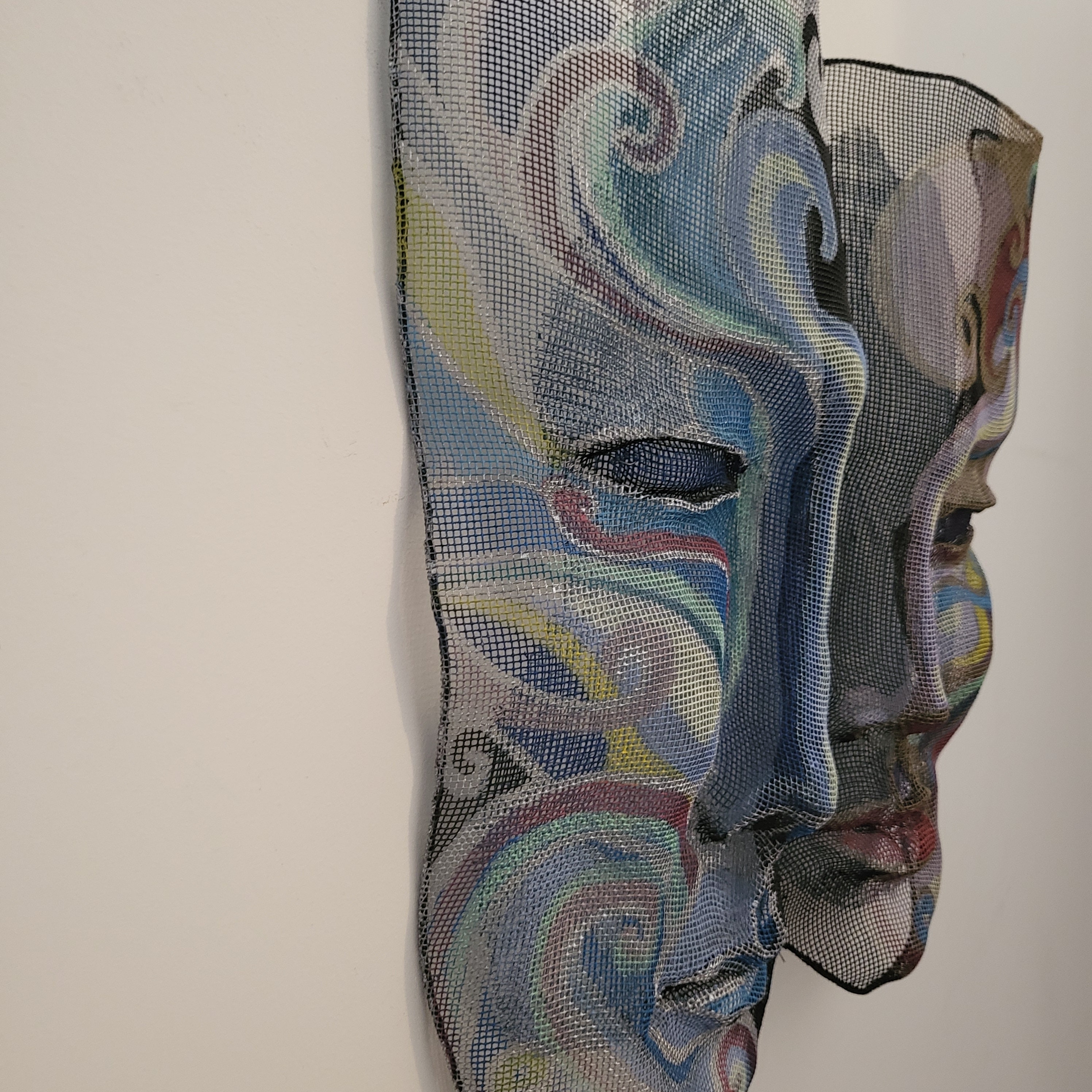 3D Wire Face Iron Mesh Sculpturewall Art lovely Mask art in - Etsy