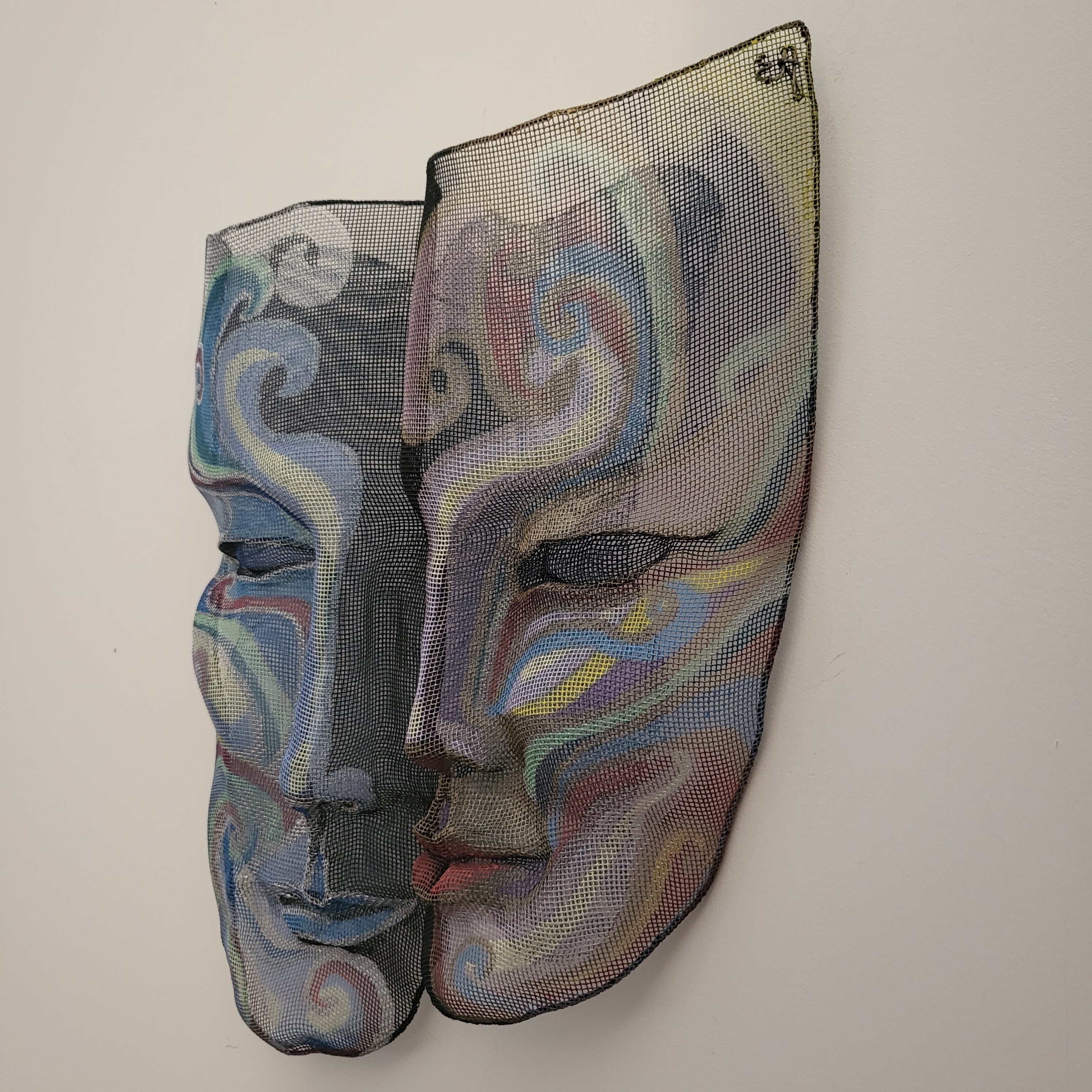 3D Wire Face Iron Mesh Sculpturewall Art lovely Mask art in - Etsy