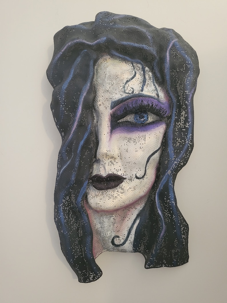 3D Wire Face Iron Mesh Sculpturewall Art lovely Mask art in - Etsy