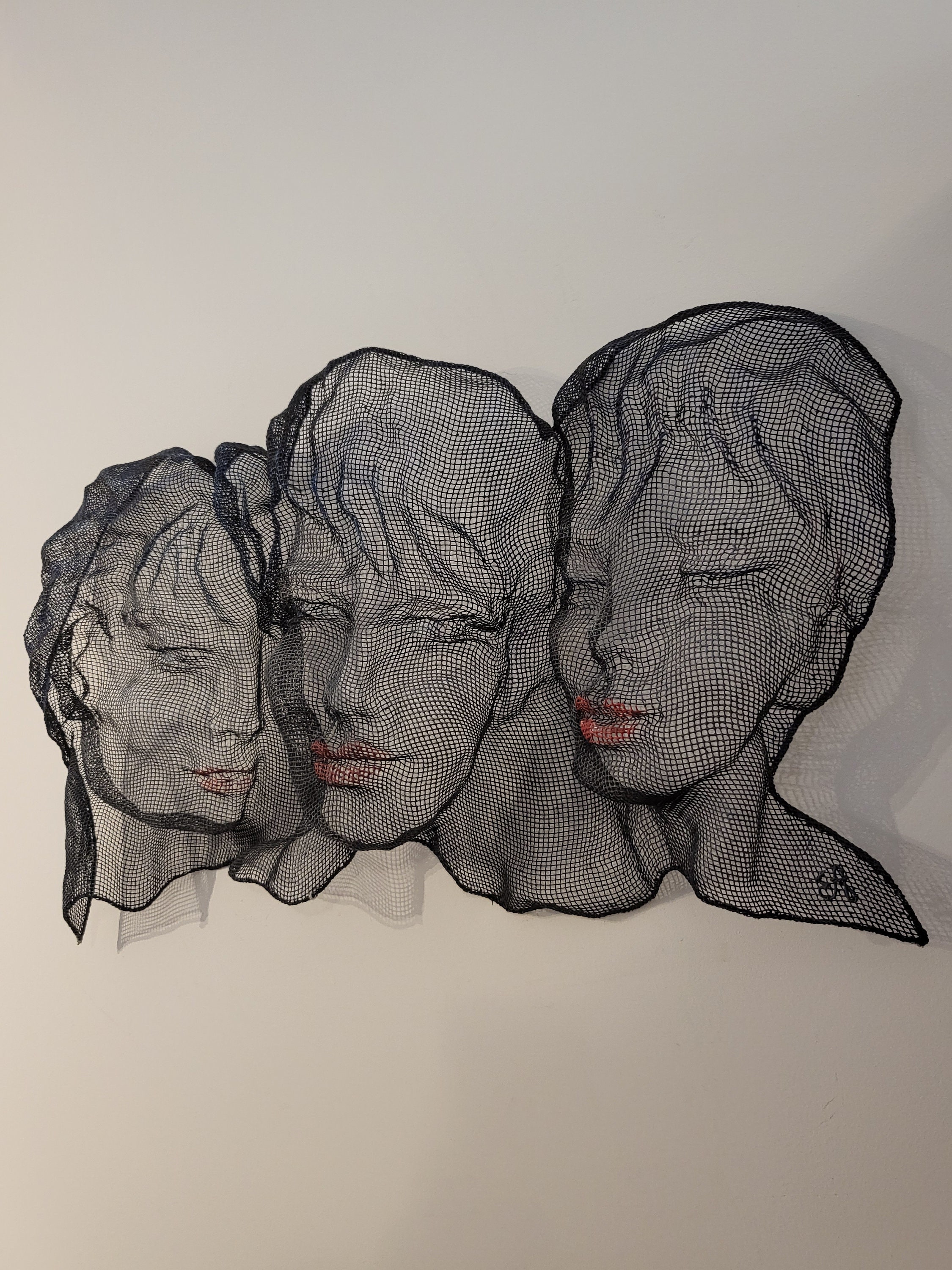 3D Wire Face Iron Mesh Sculpture,wall Art ,lovely Mask ,art in Metal ...