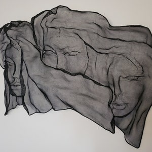 3D Wire Face Sculpture, Iron Mesh Wall Art, Lovely Metal Mask, Perfect ...