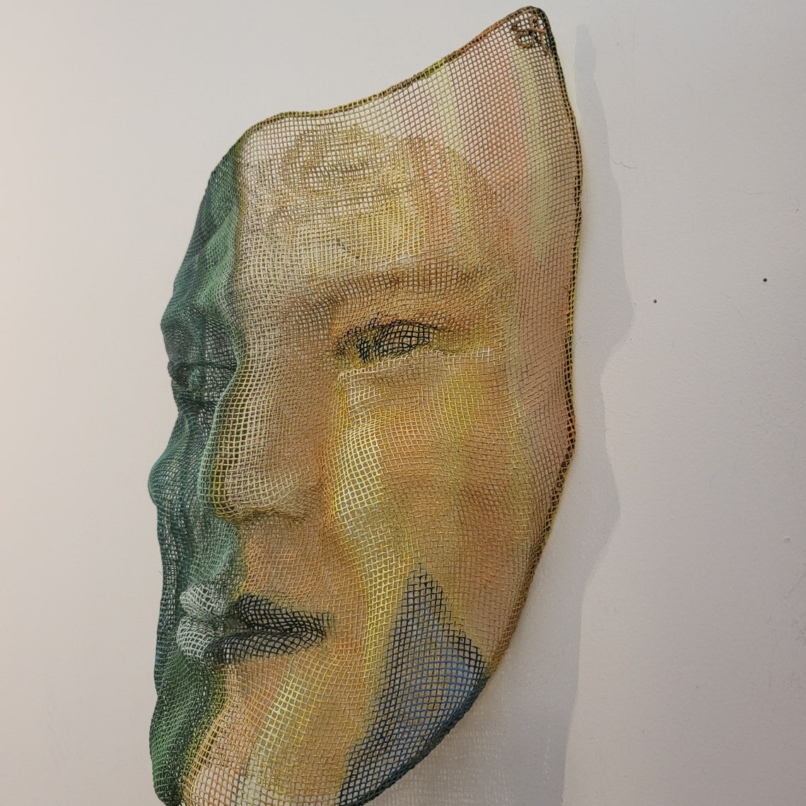 3D Wire Face Iron Mesh Sculpturewall Art lovely Mask art in - Etsy