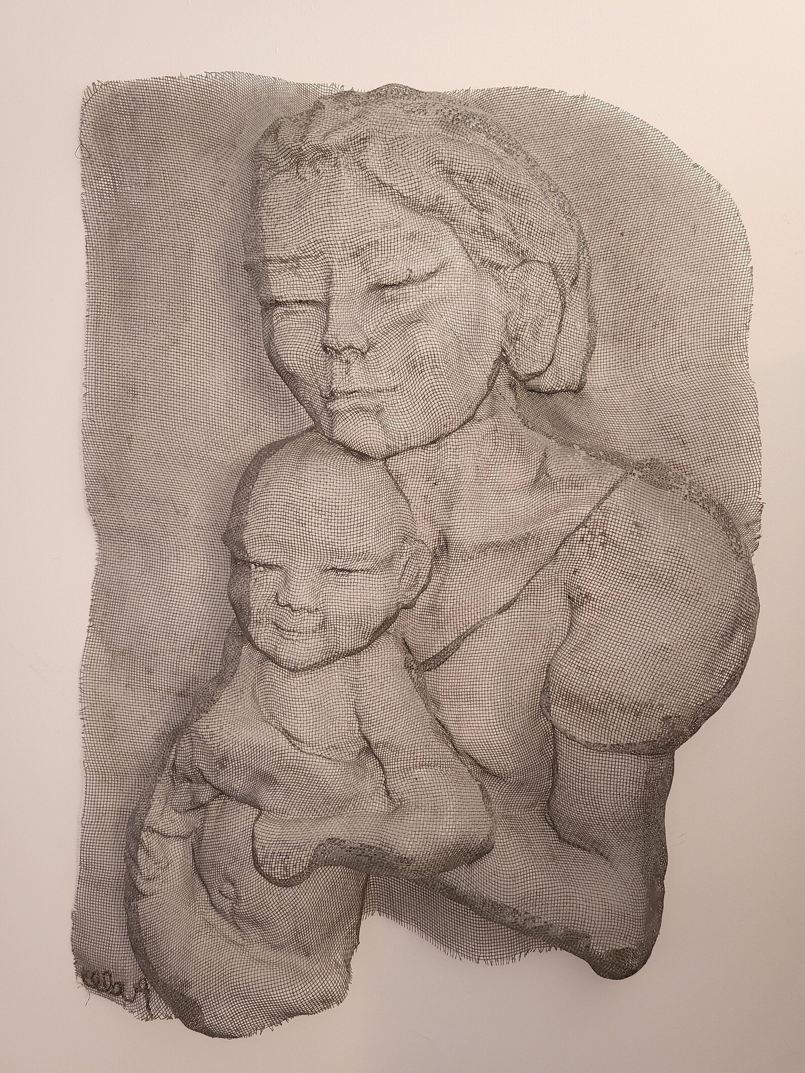 Statues Sculpture, 3D Wire Mom With Baby Sculpture Wire Art, Artistic ...