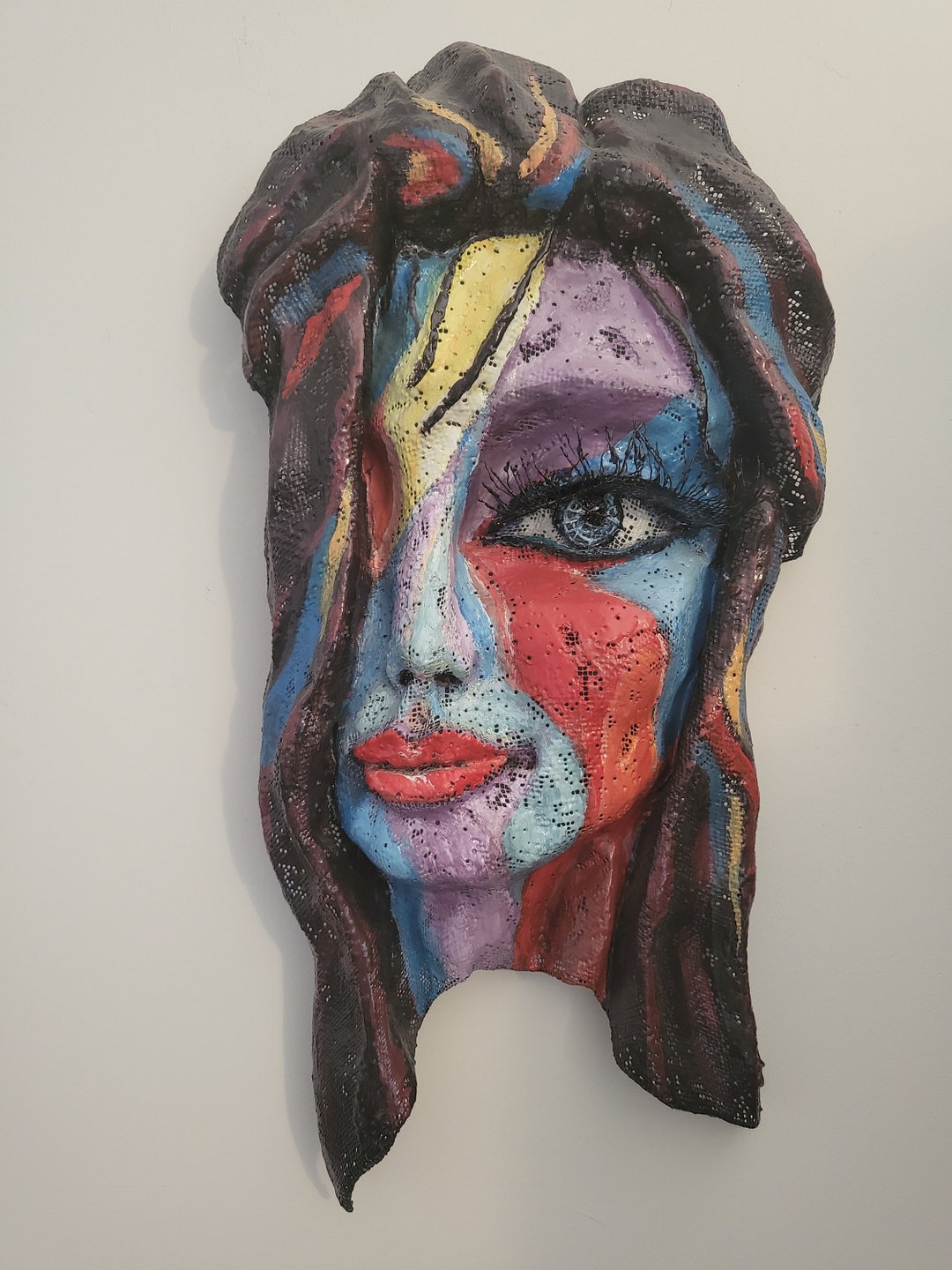 3D Wire Face Iron Mesh Sculpture,wall Art ,lovely Mask ,art in Metal ...
