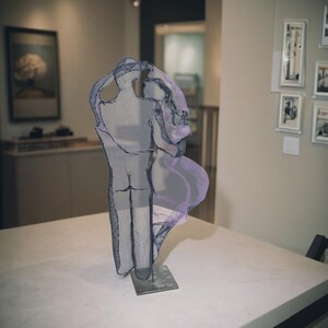 3D Wire Mesh Couples Dancing Sculpture, Silhouette Metal Art, Figure ...