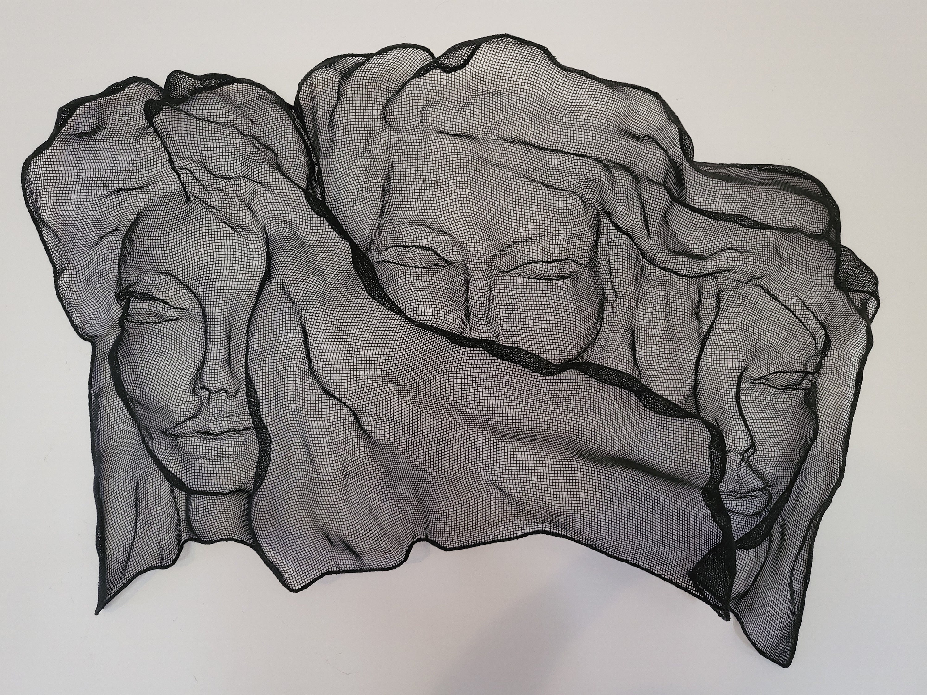 3D Wire Face Sculpture, Iron Mesh Wall Art, Lovely Metal Mask, Perfect ...