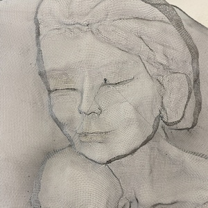 Statues Sculpture, 3D Wire Mom With Baby Sculpture Wire Art, Artistic ...