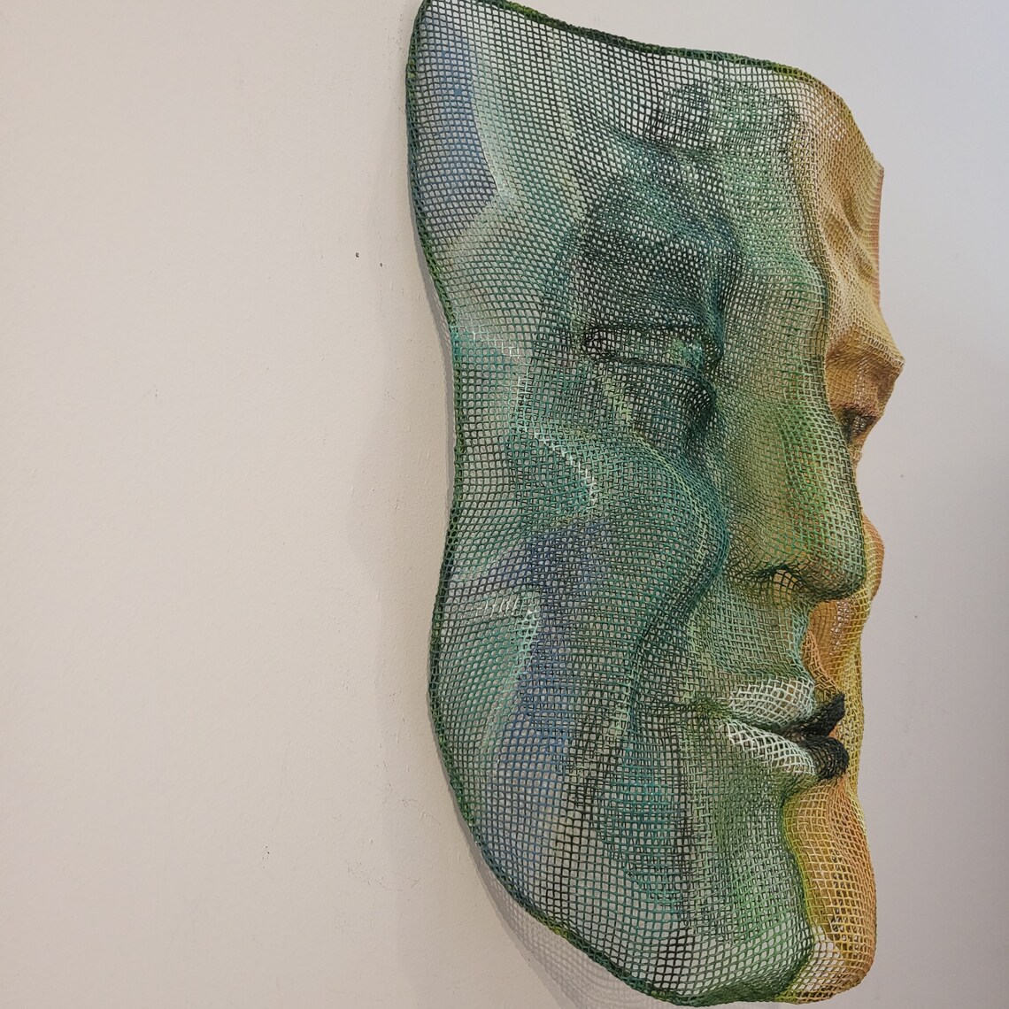 3D Wire Face Iron Mesh Sculpturewall Art lovely Mask art in - Etsy
