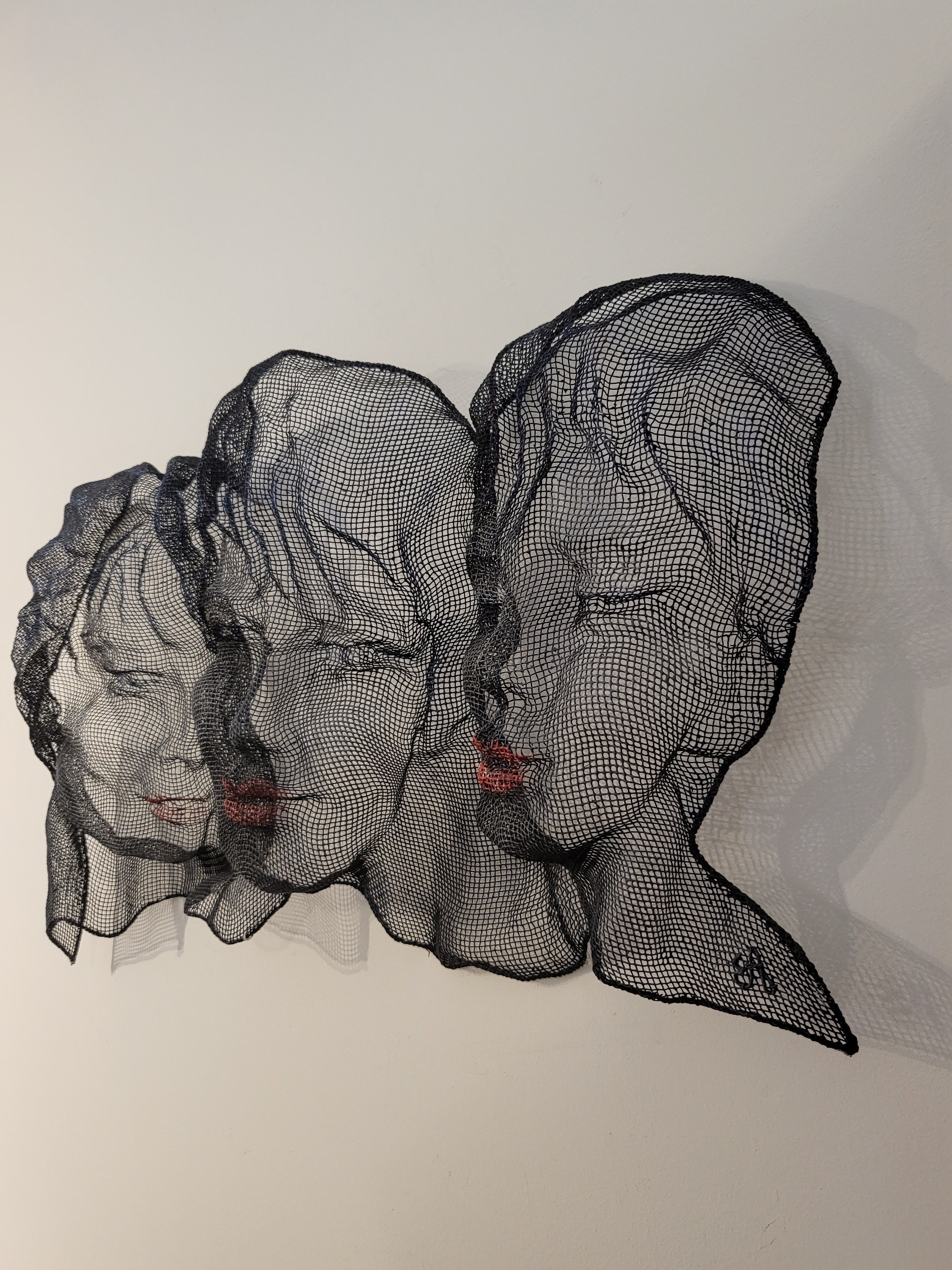 3D Wire Face Iron Mesh Sculpture,wall Art ,lovely Mask ,art in Metal ...