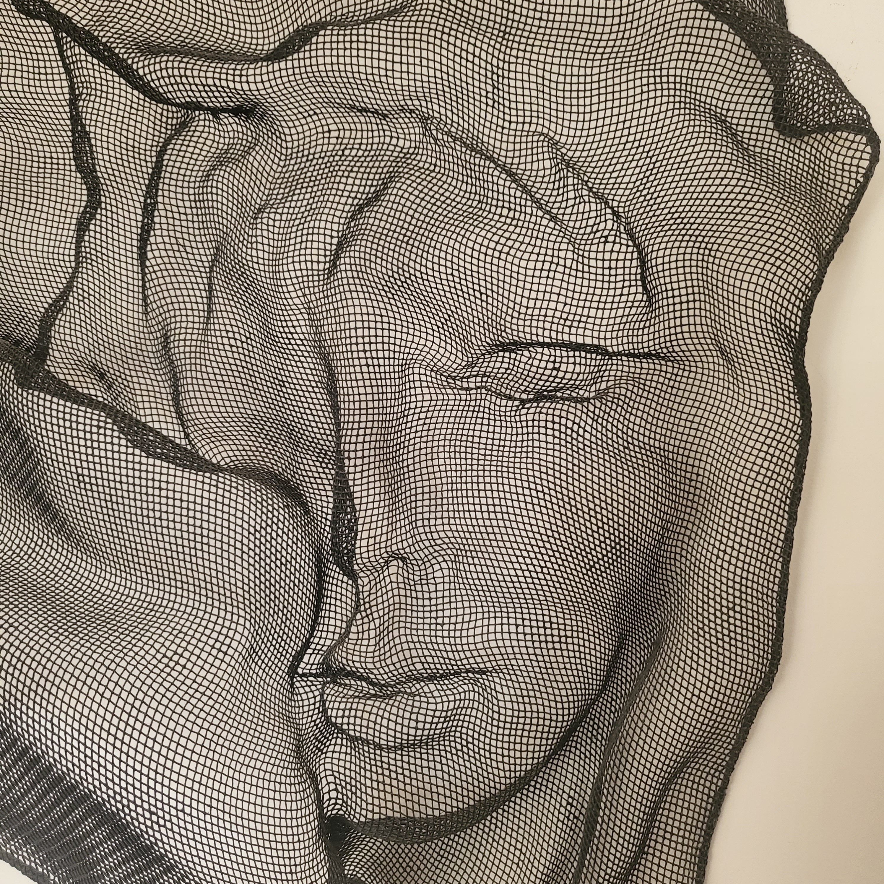 3D Wire Face Sculpture, Iron Mesh Wall Art, Lovely Metal Mask, Perfect ...