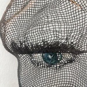 3D Iron Mesh Wall Statue, Modern Wire and Mesh Sculpture, Woman Face ...