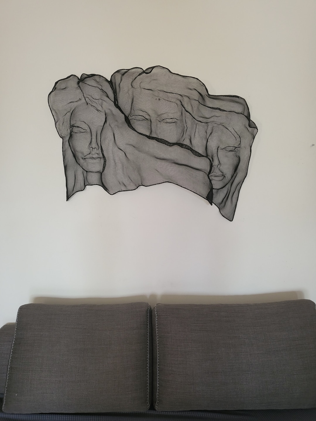 3D Wire Face Sculpture, Iron Mesh Wall Art, Lovely Metal Mask, Perfect ...