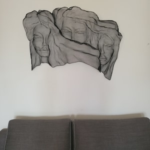 3D Wire Face Sculpture, Iron Mesh Wall Art, Lovely Metal Mask, Perfect ...