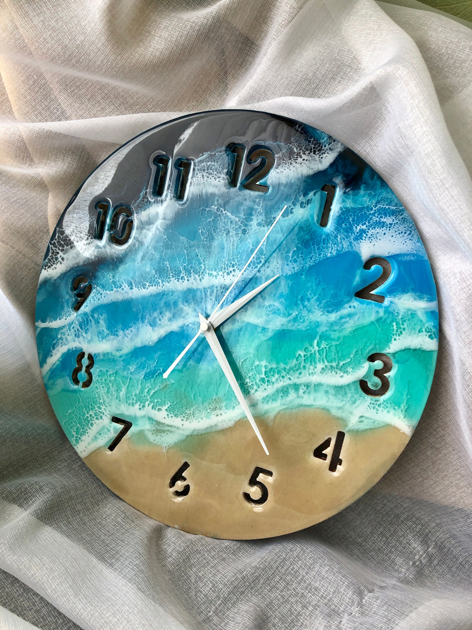 Epoxy resin Watch Colour Variety Original Clock Sea clock | Etsy