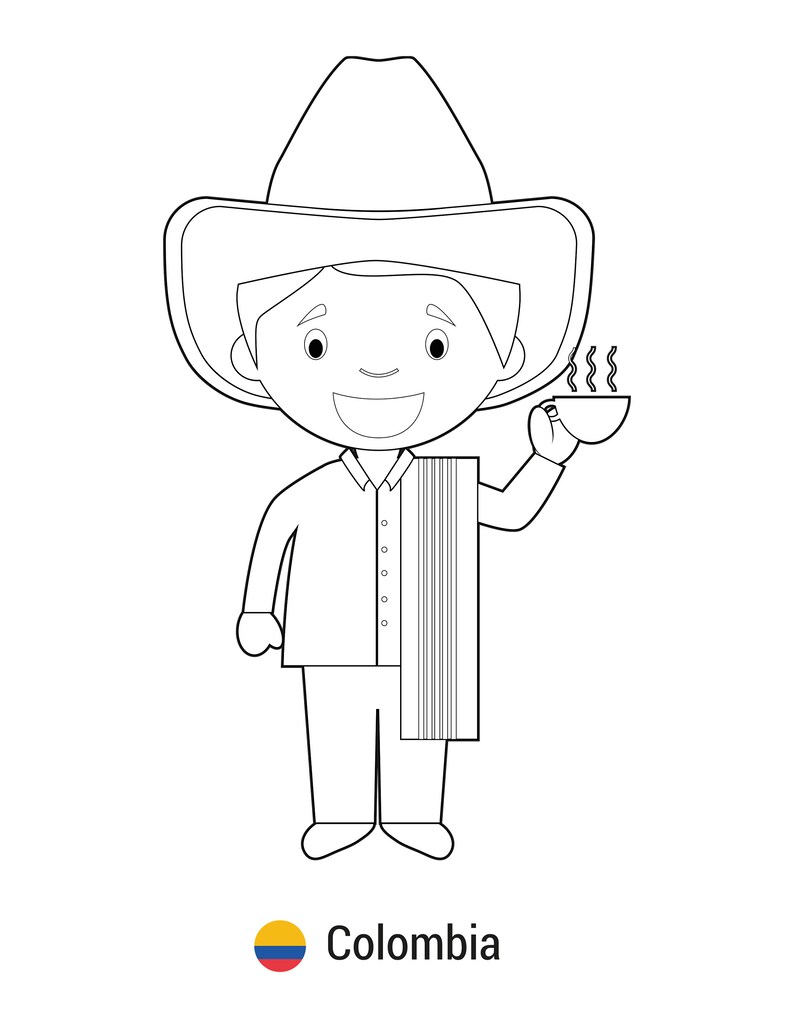 Nationalities Educational Coloring Book for Kids 53 Pages - Etsy