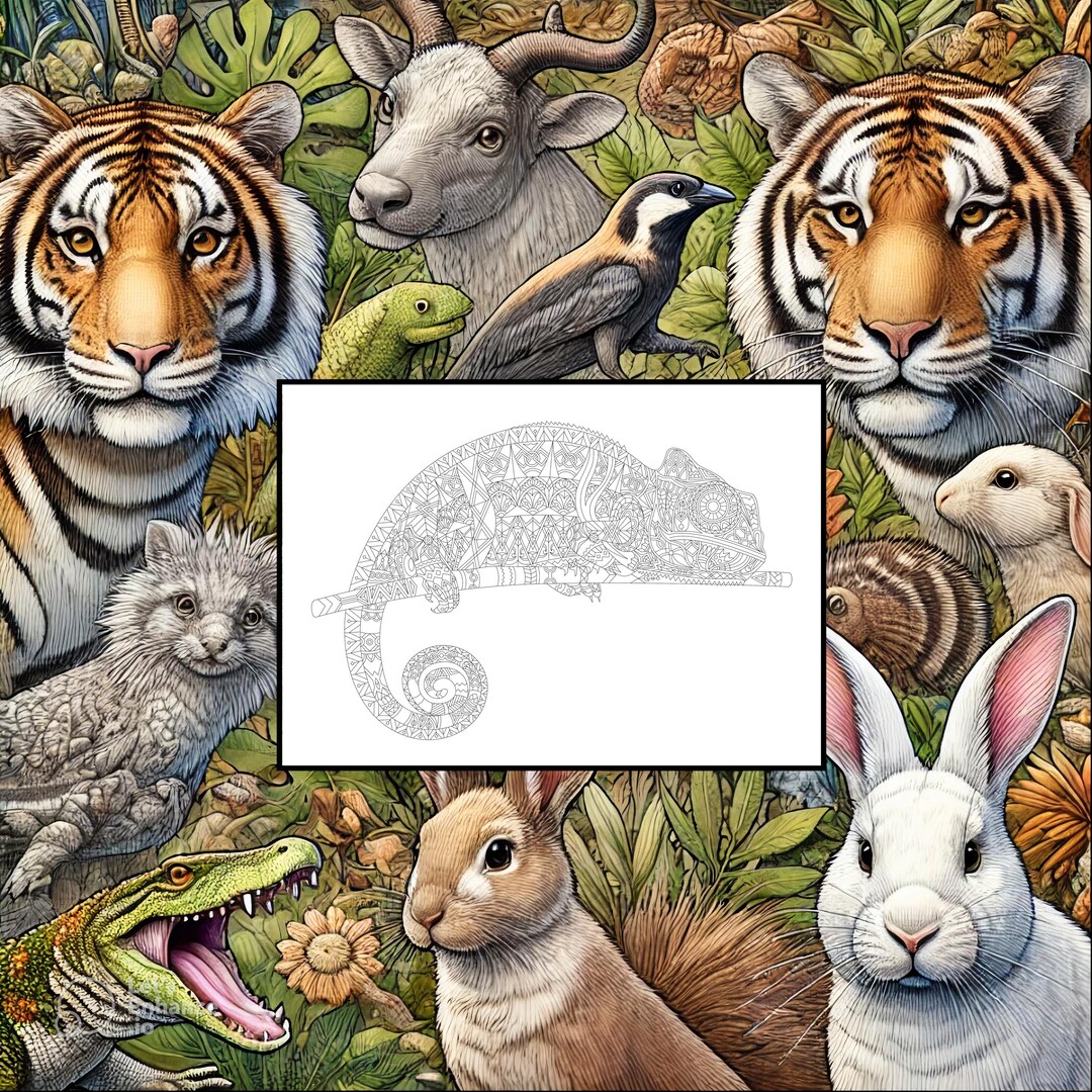 Lizard Mandala Coloring Page | Intricate Design for Adults | Digital ...