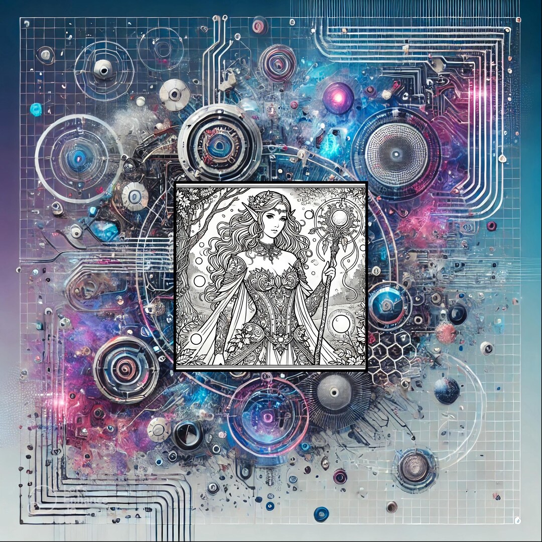 Elven-themed AI Generated Coloring Pages | Set of 4 Designs | Expert ...