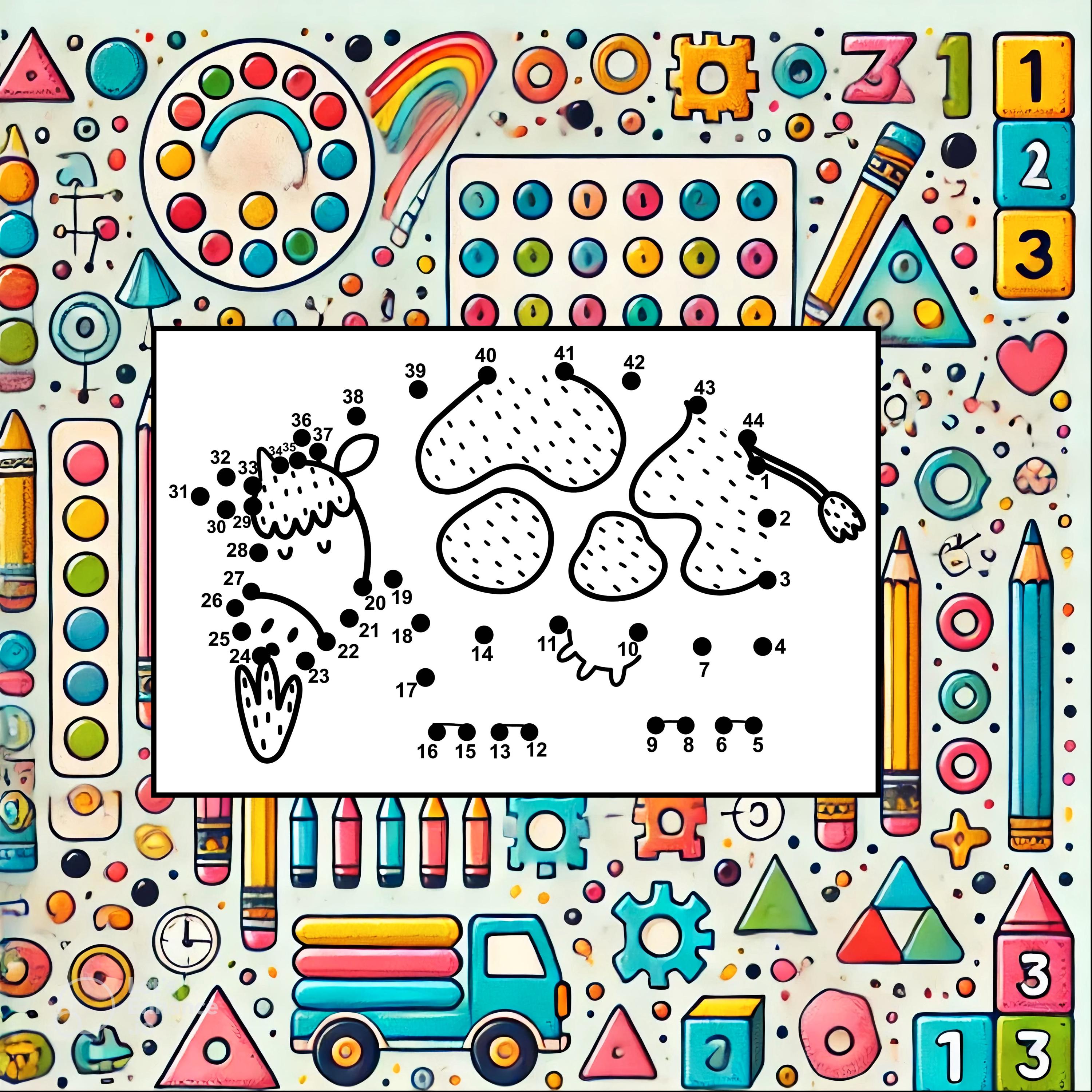 Cute Cow Dot-to-dot Game for Kids | Educational Printable Activity ...