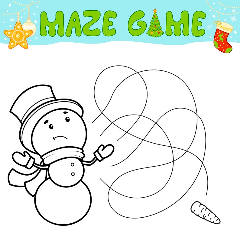Christmas Theme Maze Games for Kids | 7 Pages of Fun Printable ...