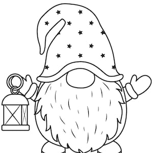 Cute Christmas Dwarf Gnomes Coloring Pages 6-page Printable for Kids ...