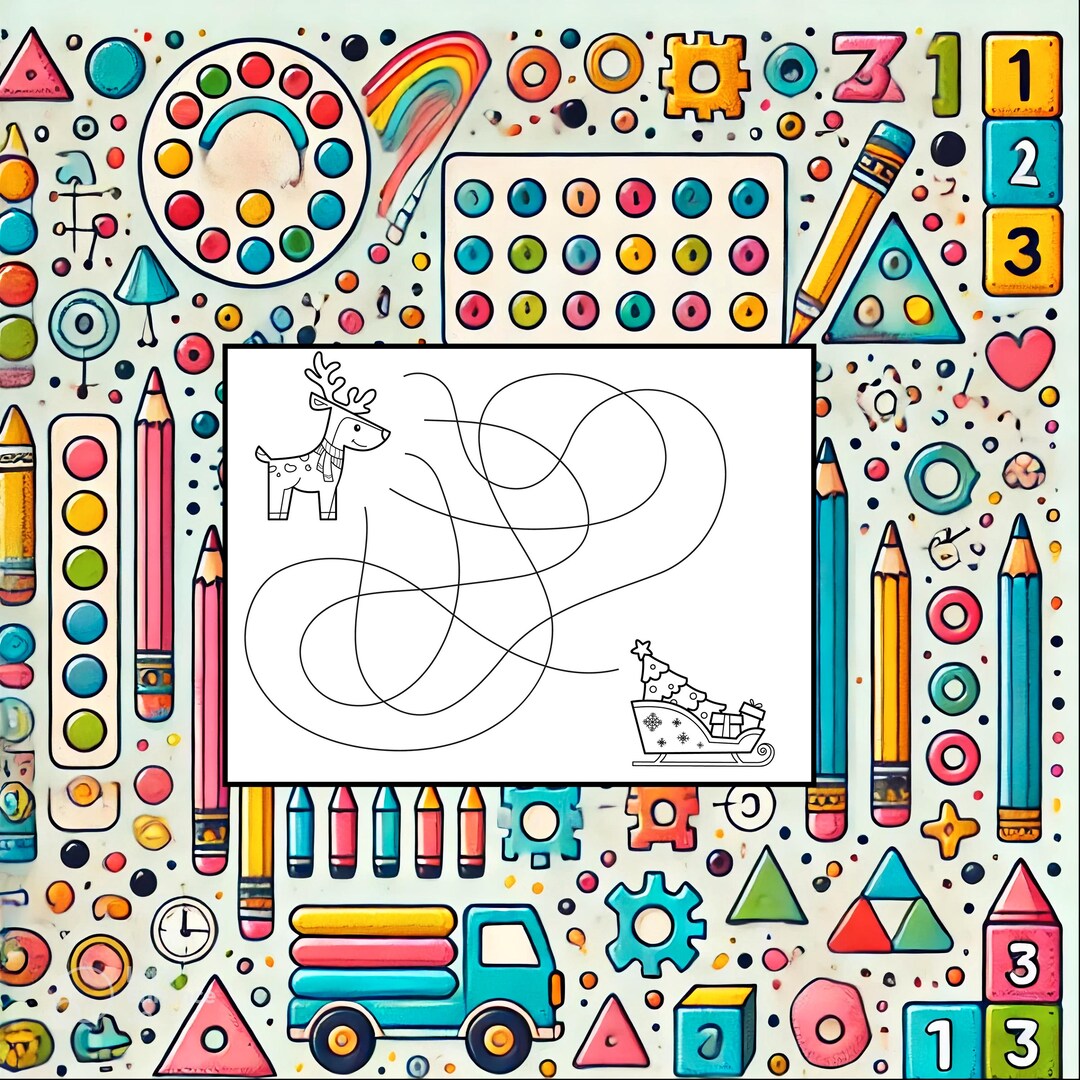 Christmas Theme Maze Games for Kids | 7 Pages of Fun Printable ...